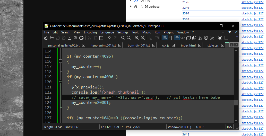 the p5files e2024 001 — fxhash